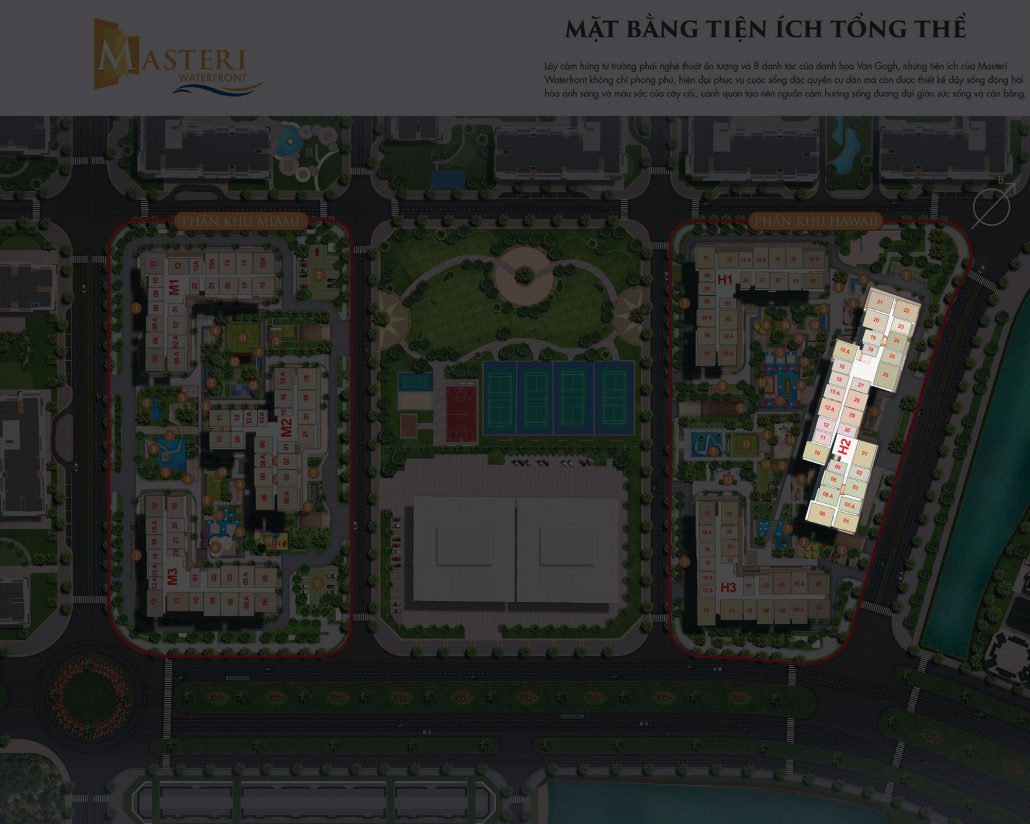 Tòa H2 (The Envy) Hawaii Masteri Waterfront Ocean Park