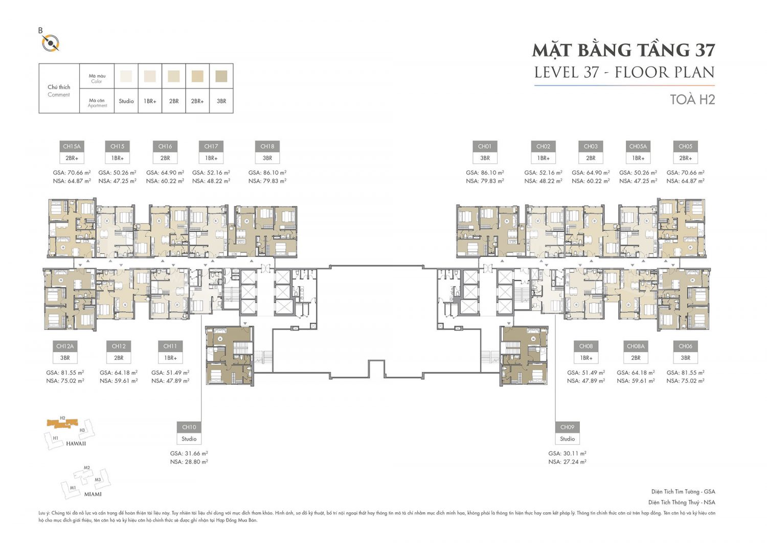Tòa H2 (The Envy) Hawaii Masteri Waterfront Ocean Park